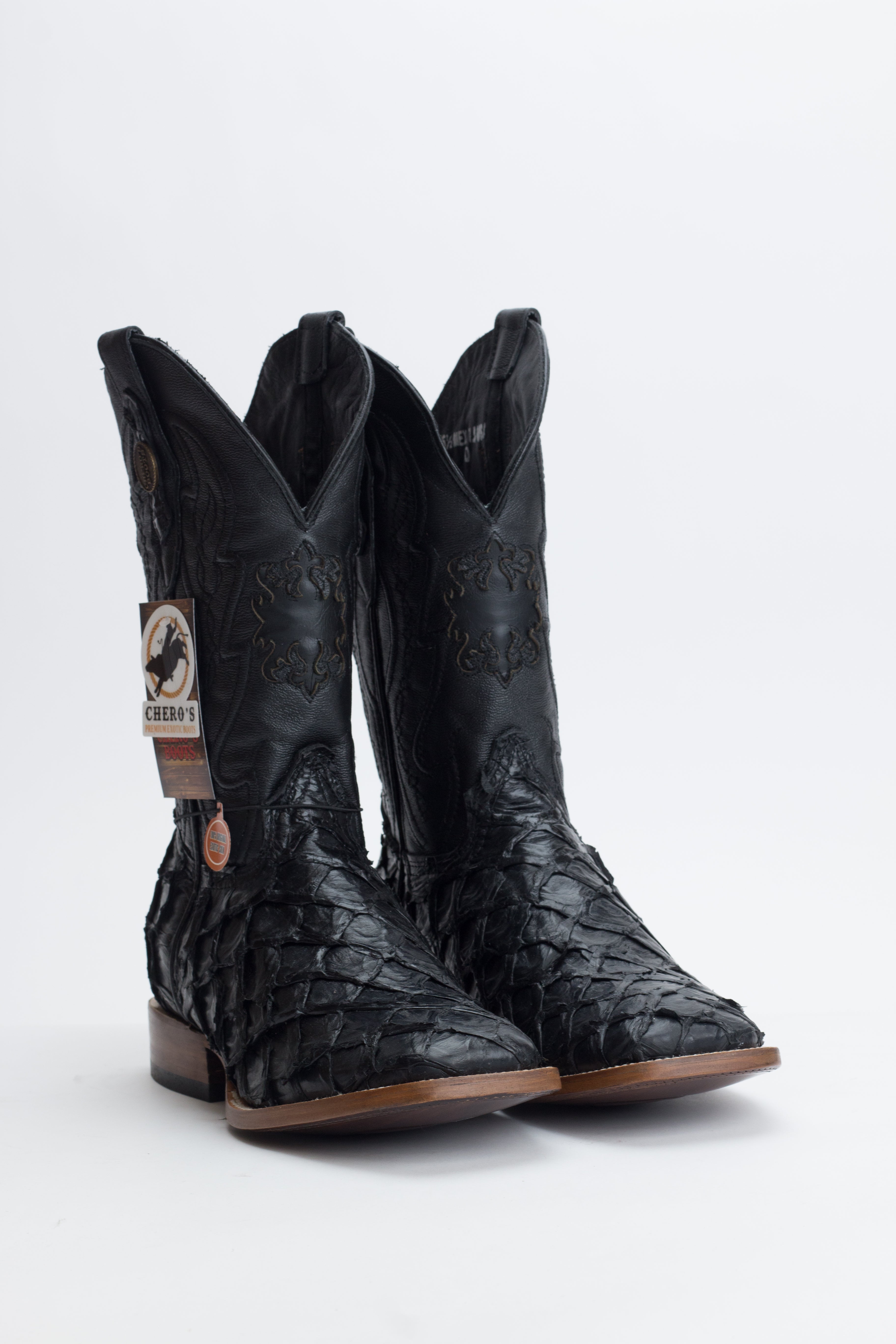Chero's Premium Exotic Pirarucu Arapaima Gloss Black – Chero's Boots