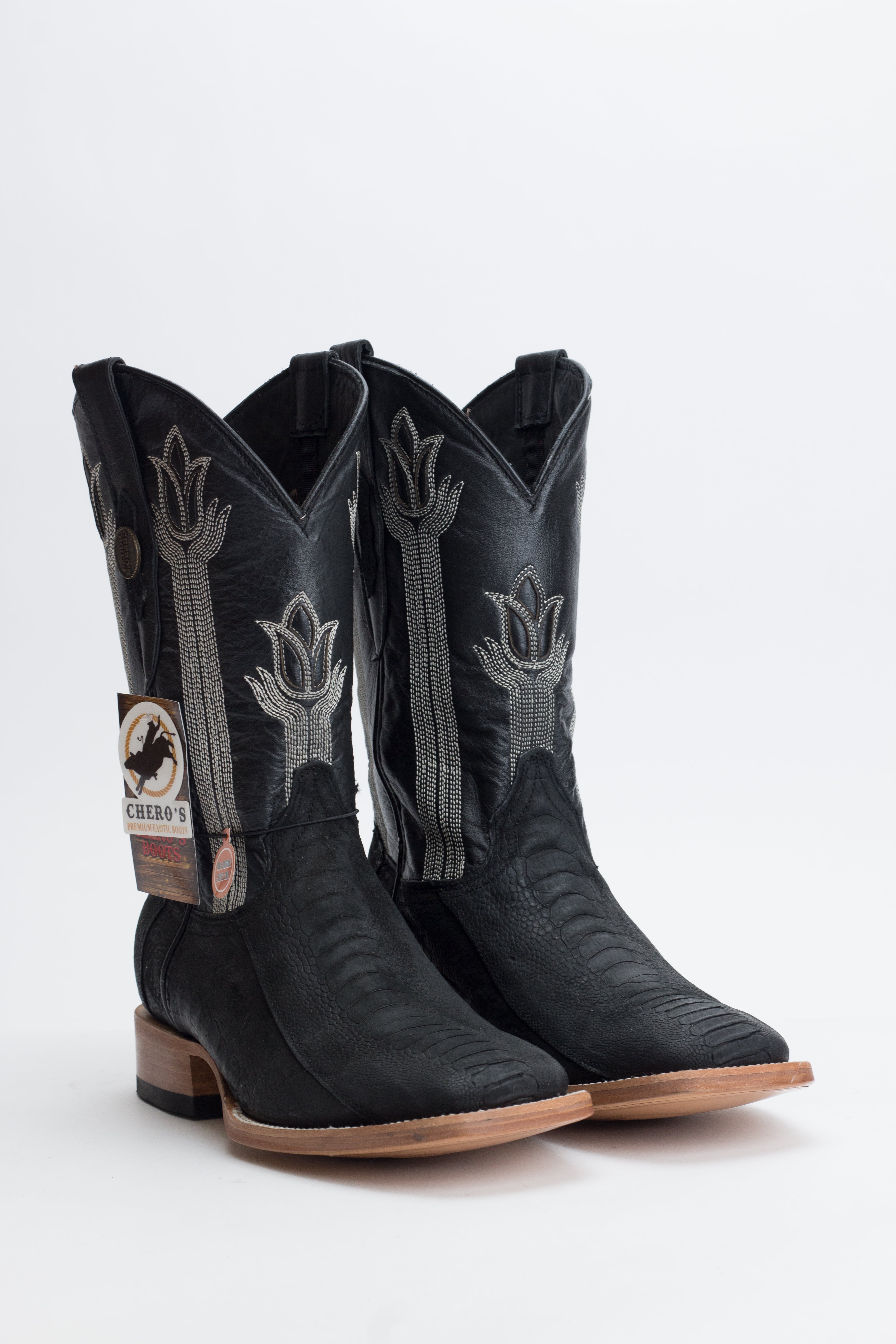 Chero's Premium Exotic Ostrich Leg Onyx – Chero's Boots
