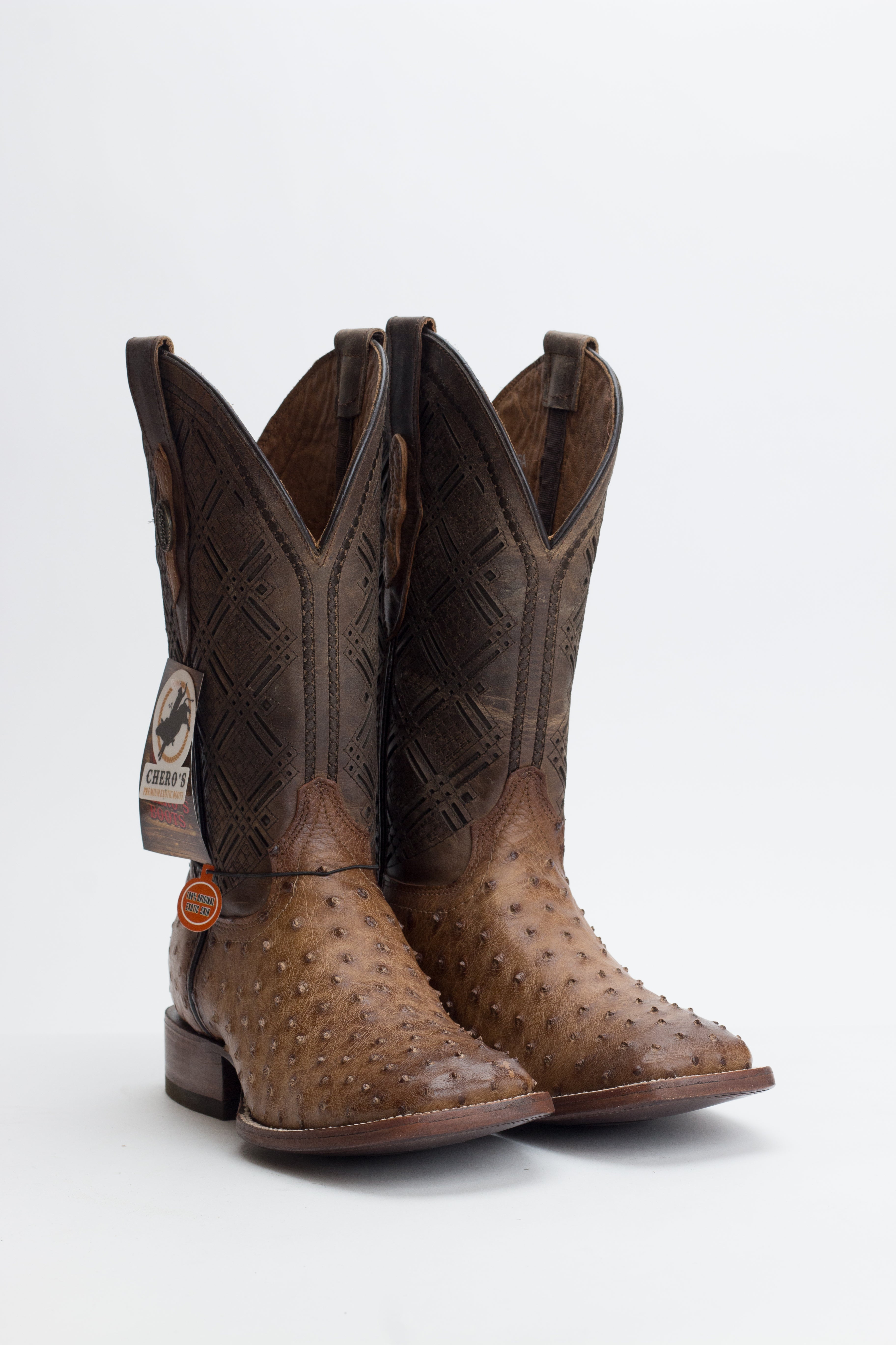 Chero's Premium Exotic Ostrich Scorched Brandy – Chero's Boots