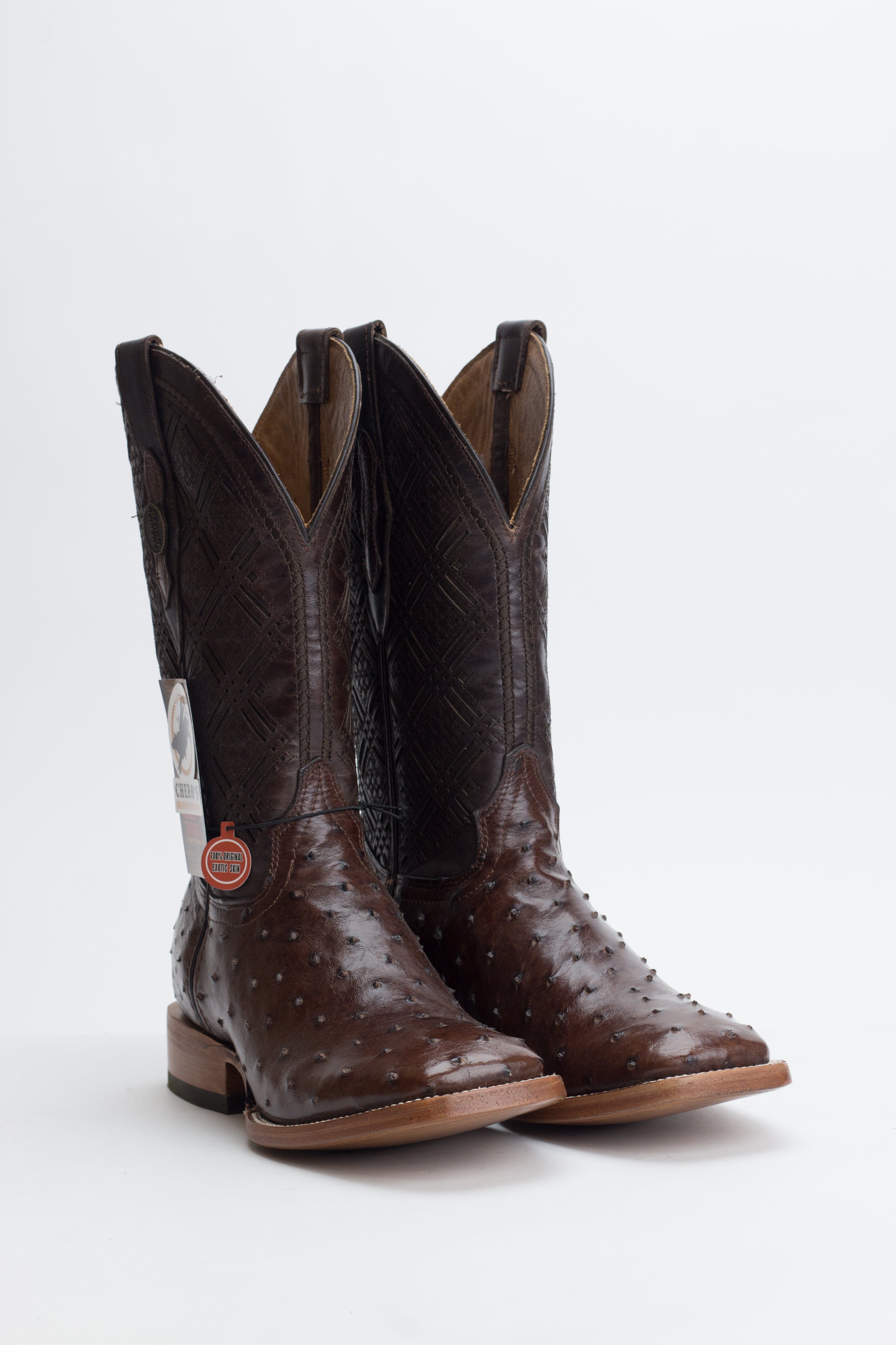 Chero's Premium Exotic Ostrich Cowboy Brown – Chero's Boots